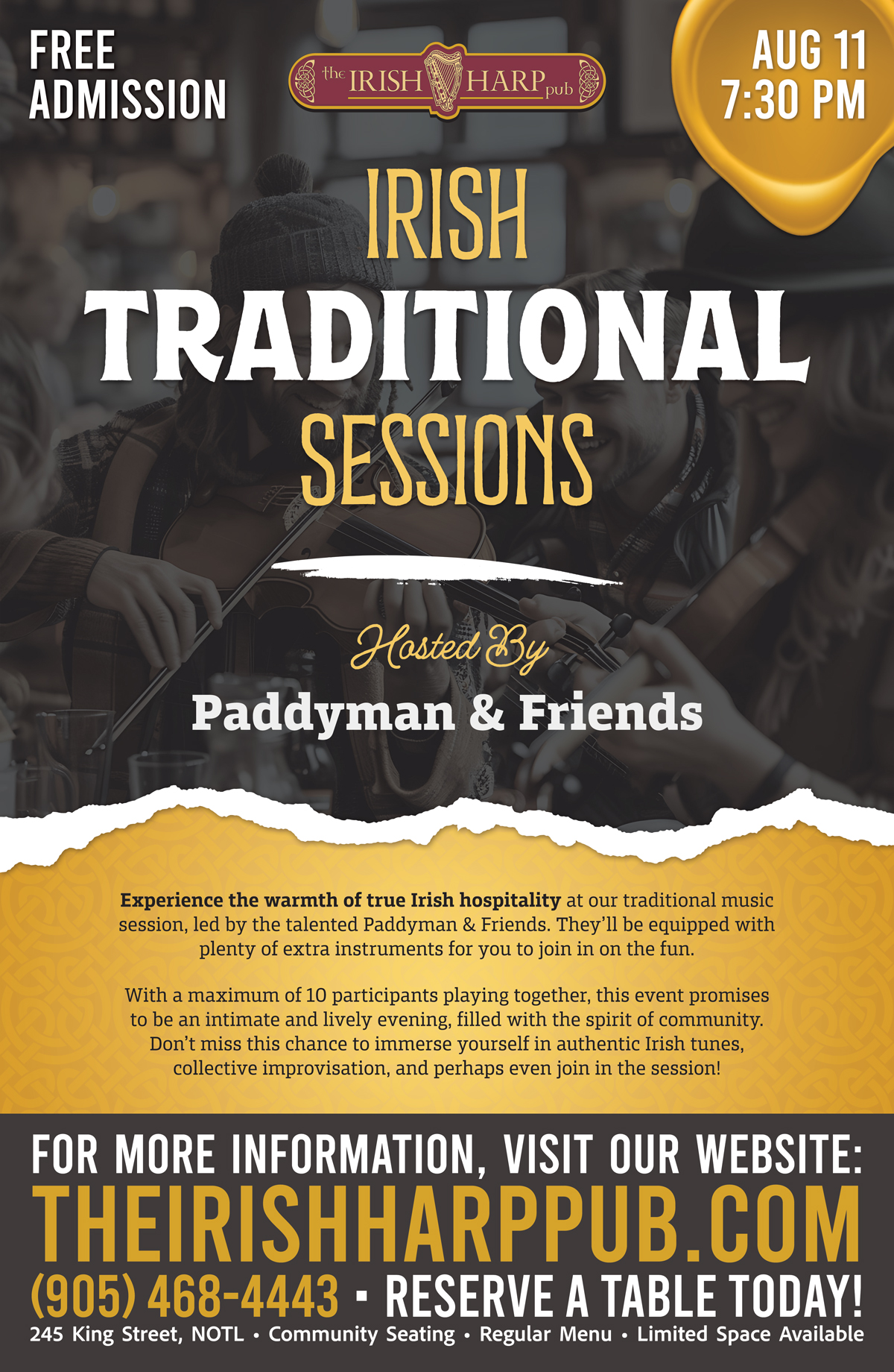 Irish Traditional Sessions – The Irish Harp Pub